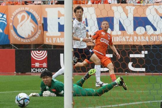 写真特集[サッカーJ1・アルビ新潟]第12節柏戦0－0（5月7日） VAR実施なしで何か起きるかも…予感的中？鈴木孝司選手の「幻」のゴール | 新潟日報デジタルプラス
